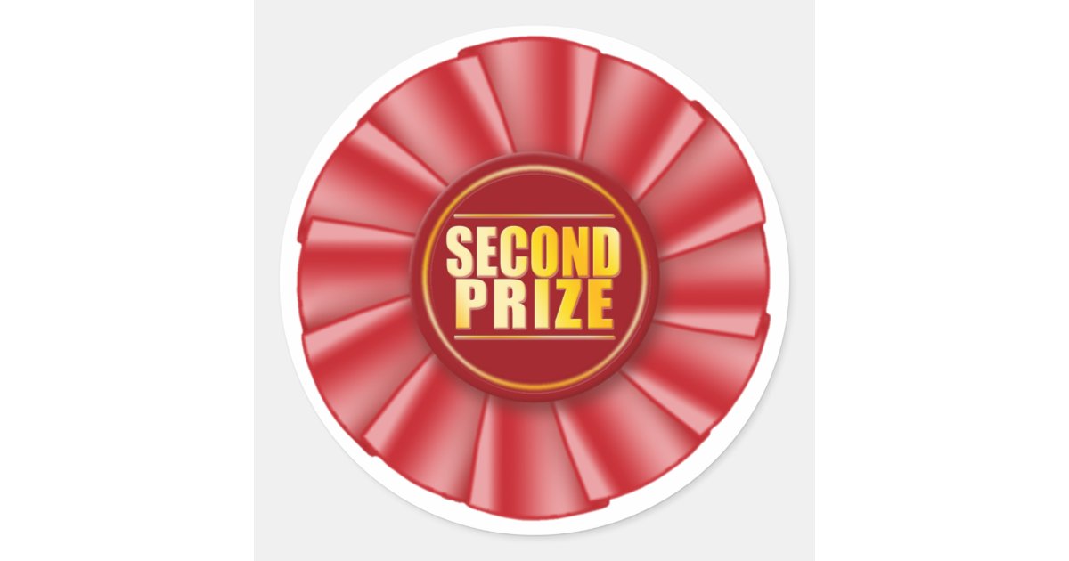 red rosette second prize sticker | Zazzle.com