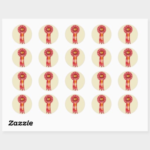 red rosette second prize sticker | Zazzle