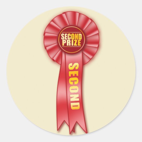 red rosette second prize sticker | Zazzle.com