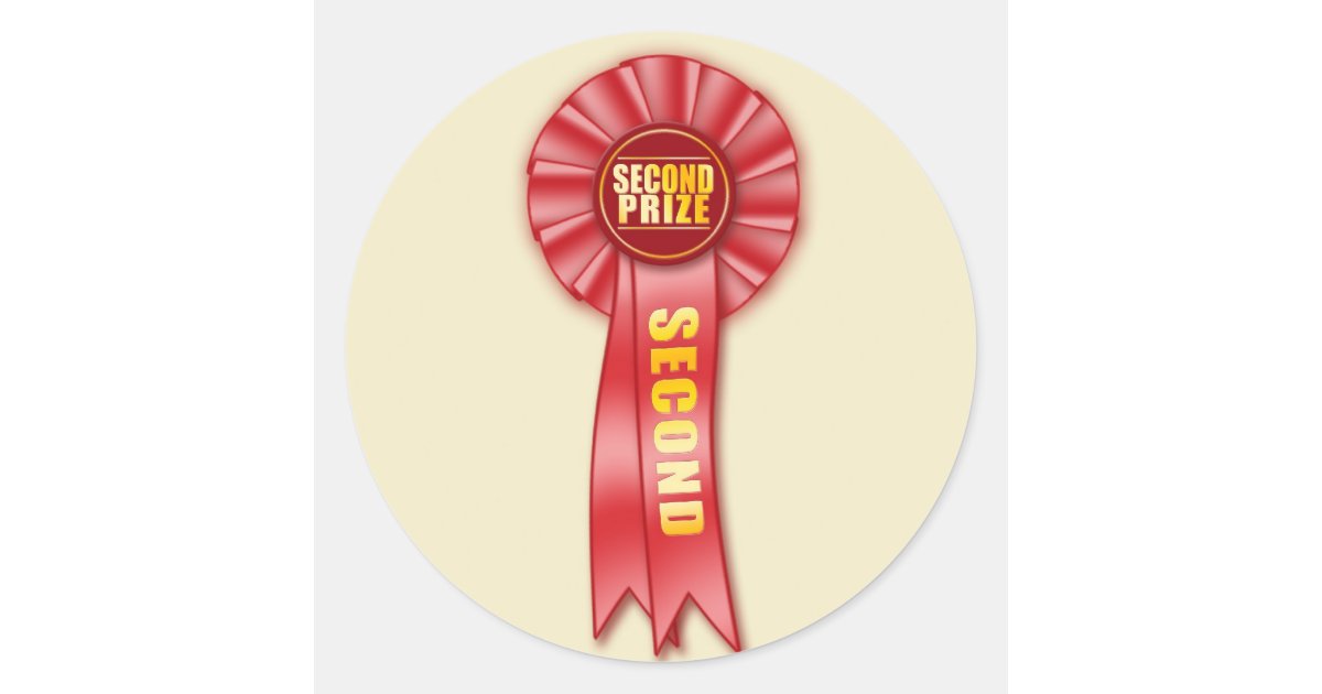 red rosette second prize sticker | Zazzle