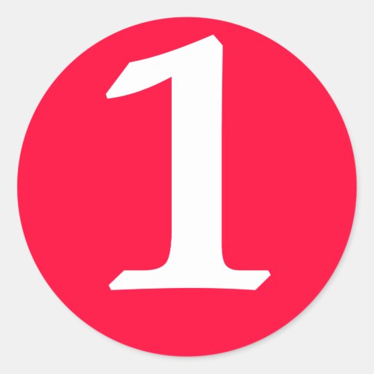 Red Round custom number Sticker | Zazzle.com