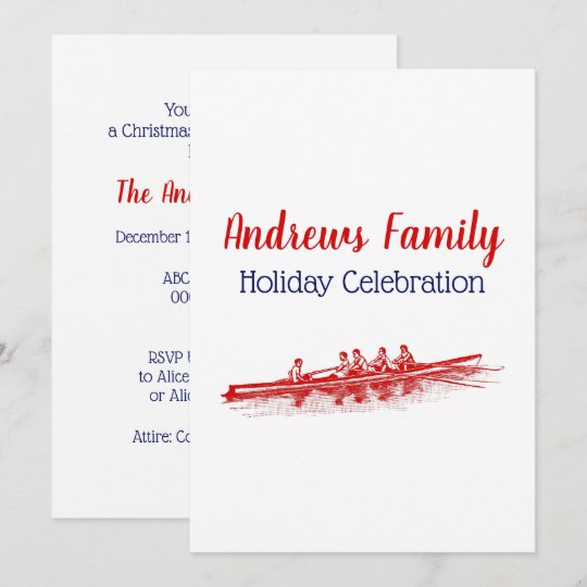Red Rowing Rowers Crew Team Water Sports Invitation | Zazzle.com