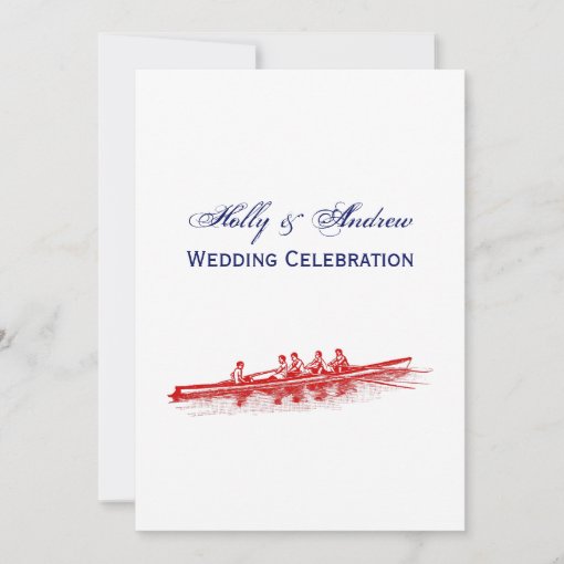 Red Rowing Rowers Crew Team Water Sports Invitation | Zazzle