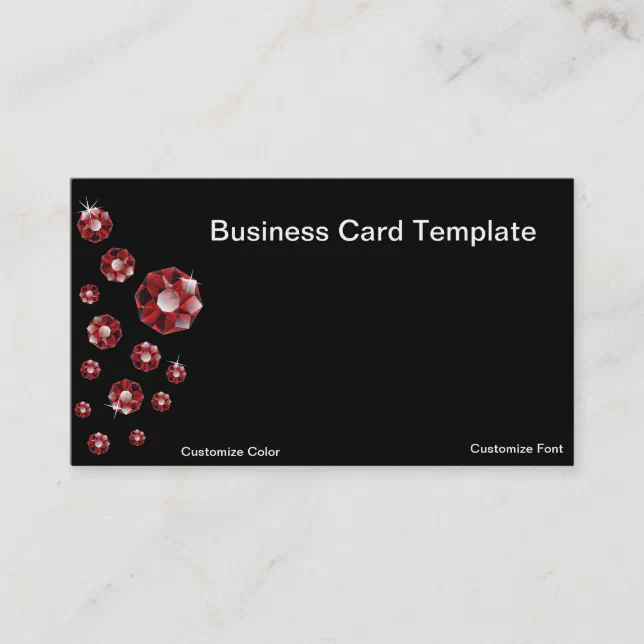Red Ruby Rhinestone Business Cards | Zazzle