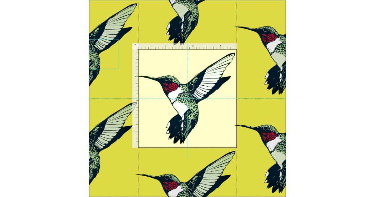 Red ruby throated hummingbird Fabric yellow | Zazzle
