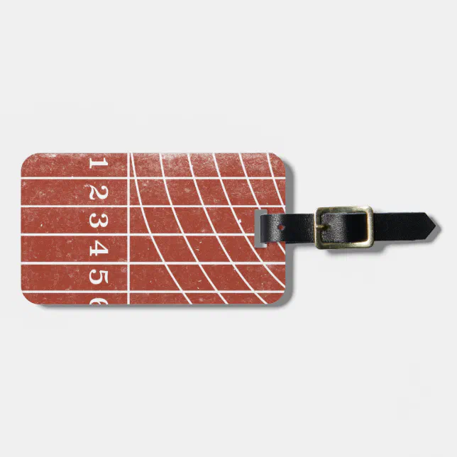 Red Running Track Distressed Custom Luggage Tag | Zazzle