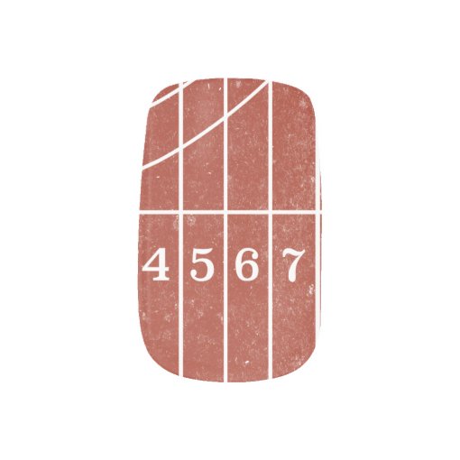 Red Running Track Fake Nails Minx Nail Art | Zazzle