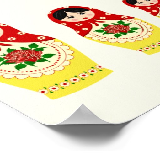 Red russian matryoshka nesting dolls poster | Zazzle