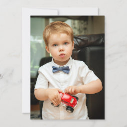 Red Rust Farm Animals Tractor Kids Photo Birthday Invitation | Zazzle