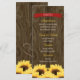 RED RUSTIC SUNFLOWER MENU CARD | Zazzle