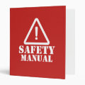 Red Safety Manual Binder | Zazzle