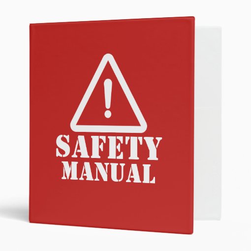 Red Safety Manual Binder | Zazzle