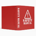 Red Safety Manual Binder | Zazzle