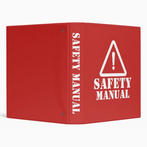 Red Safety Manual Binder | Zazzle