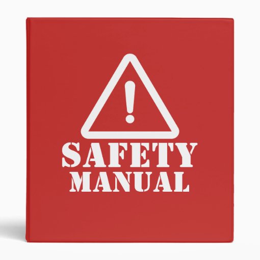 Red Safety Manual Binder | Zazzle