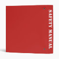 Red Safety Manual Binder | Zazzle