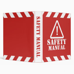 Red Safety Manual Binder | Zazzle