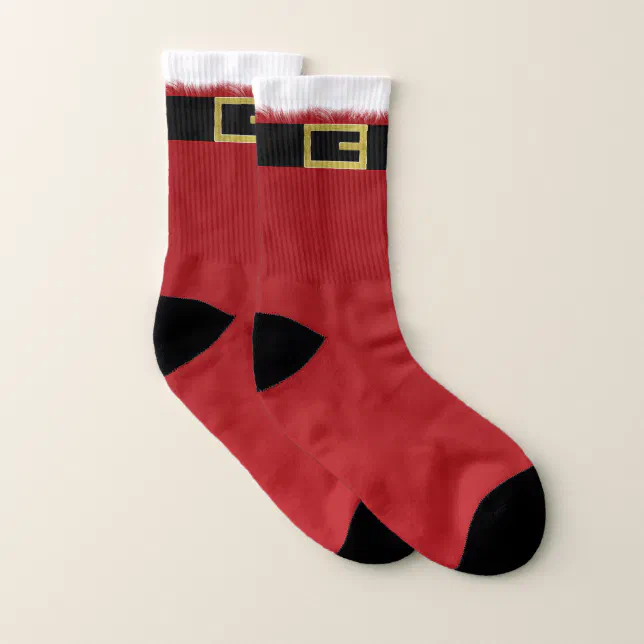 Red Santa Claus Holiday Christmas Socks | Zazzle
