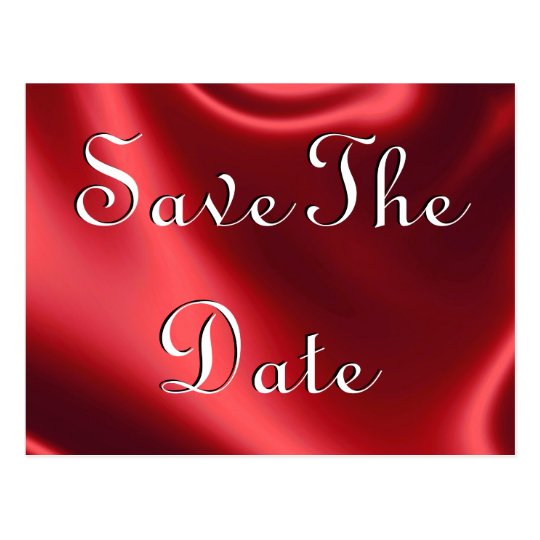 Red Satin Save The Date Postcards | Zazzle.com