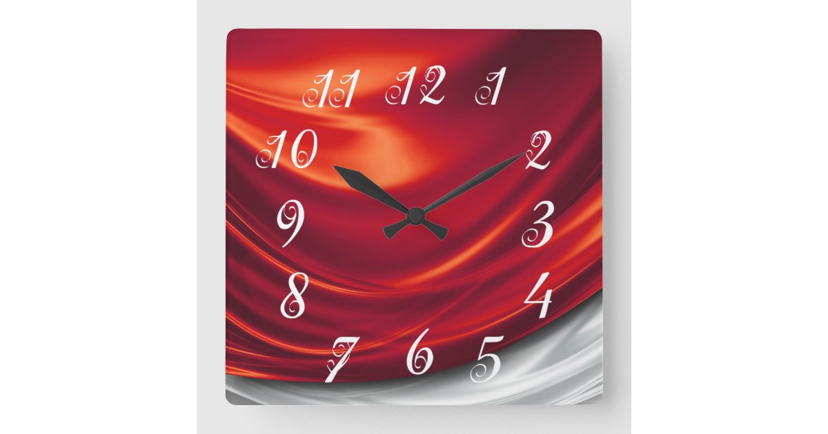 Red Satin Wall Clock | Zazzle