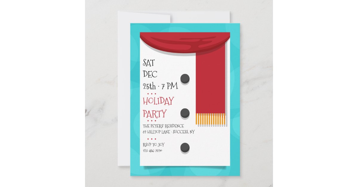 Red Scarf Holiday Party Invitation | Zazzle