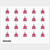 Red School House Classic Round Sticker | Zazzle