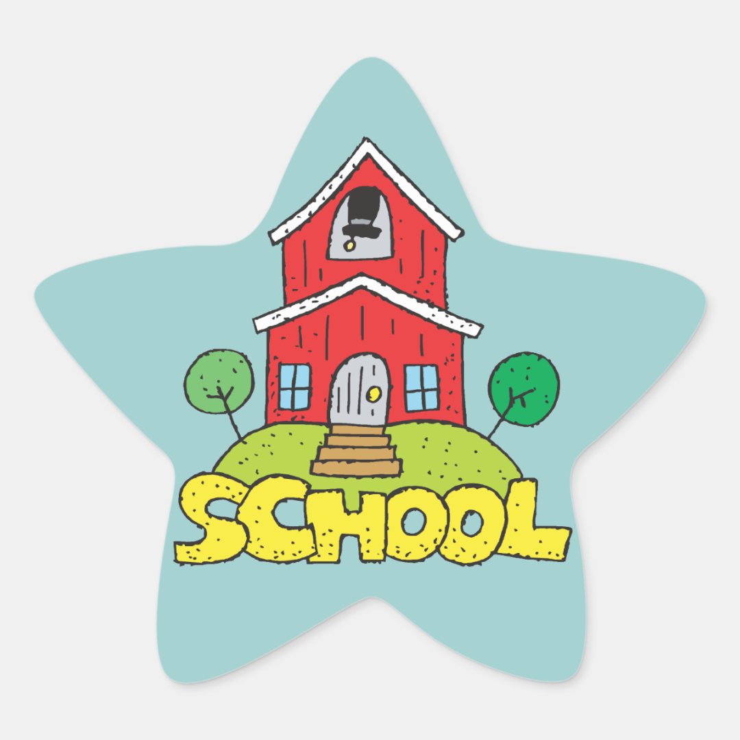 Red School House Star Sticker | Zazzle