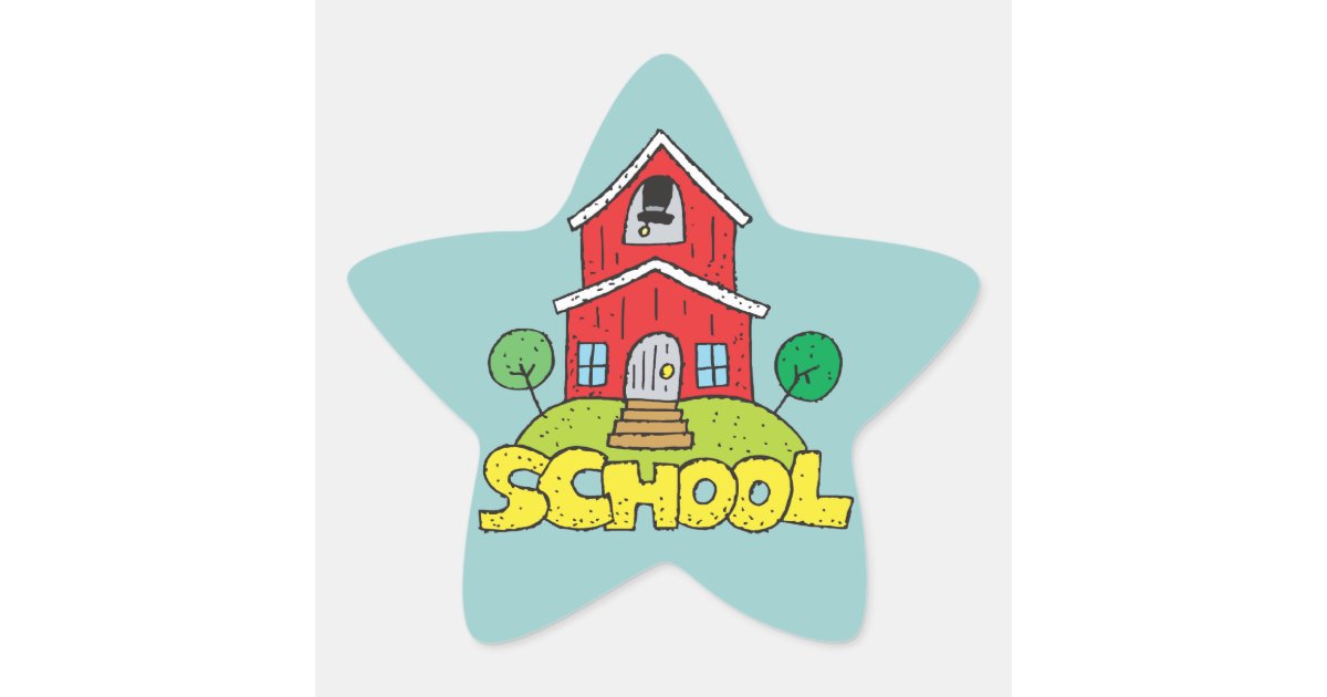 Red School House Star Sticker | Zazzle