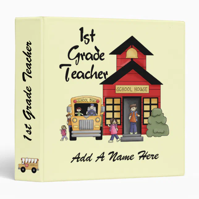 Red Schoolhouse 1st Grade Teacher Binder | Zazzle
