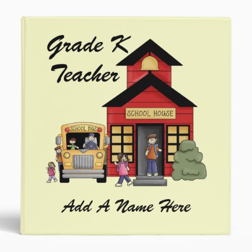 Red Schoolhouse Kindergarten Teacher Binder | Zazzle