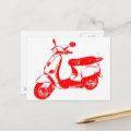 Red Scooter Postcard | Zazzle