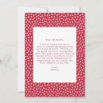 Red | Scripted Photo Graduation Thank You Card | Zazzle