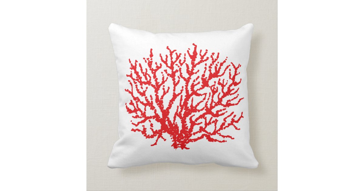 Red Sea Coral Beach Summer Throw Pillow Decor | Zazzle.com