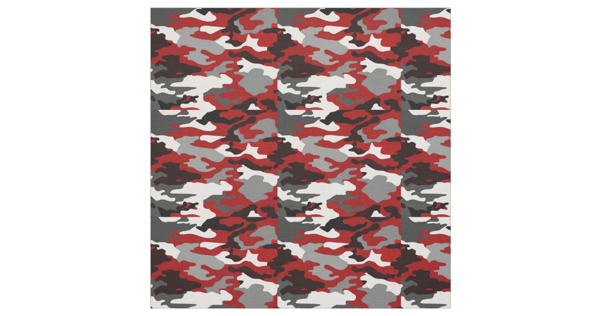 Red Shadows Camo Fabric | Zazzle