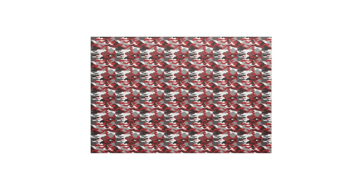 Red Shadows Camo Fabric | Zazzle