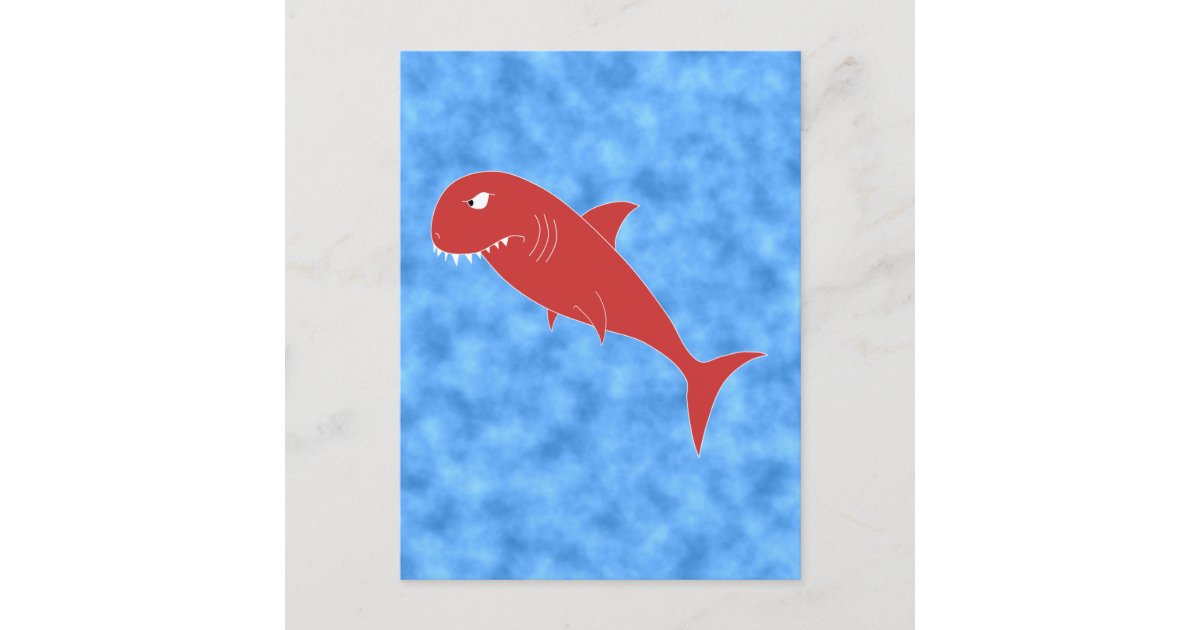 Red Shark. Postcard | Zazzle