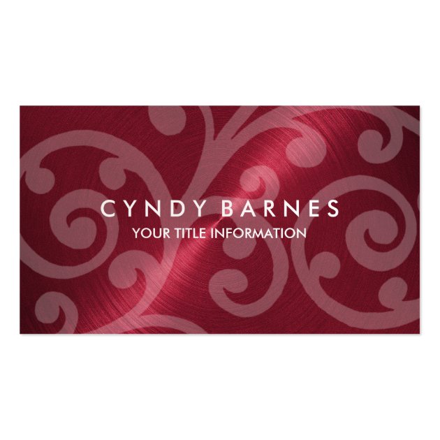 Red Sheen Business Card with Scroll