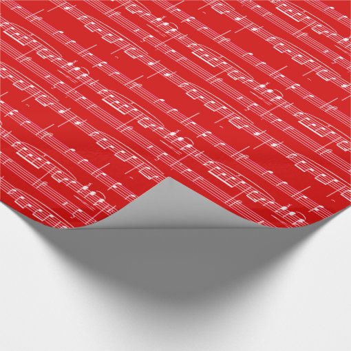 red sheet music wrapping paper | Zazzle