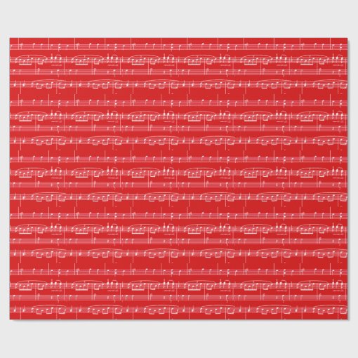 Red sheet music wrapping paper | Zazzle