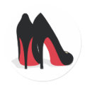 Red Shoe Stickers/Seals Classic Round Sticker | Zazzle