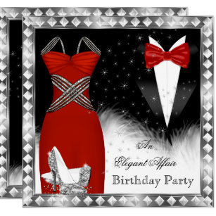 Red And Silver Invitations | Zazzle