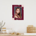 Red Silver Floral Photo Celebration of Life Sign | Zazzle