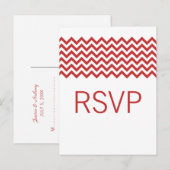 Red Simple Chevron RSVP Postcard | Zazzle