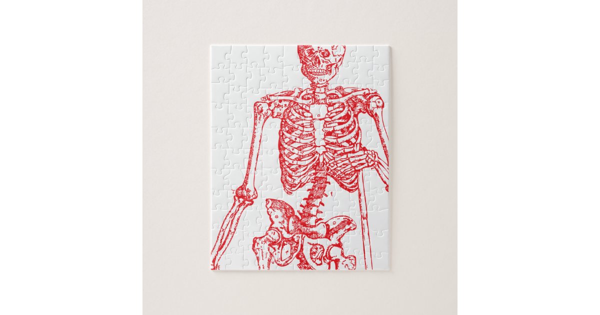 Red Skeleton Jigsaw Puzzle | Zazzle