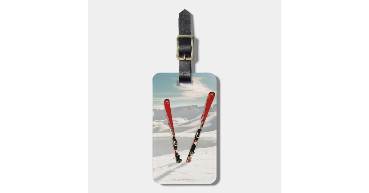 Red Skis Luggage Tag | Zazzle