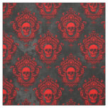 Gothic Skull Lady Fabric | Zazzle