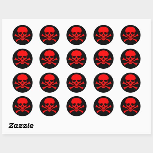 Red Skull & Crossbones Sticker | Zazzle