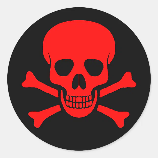 Red Skull & Crossbones Sticker | Zazzle