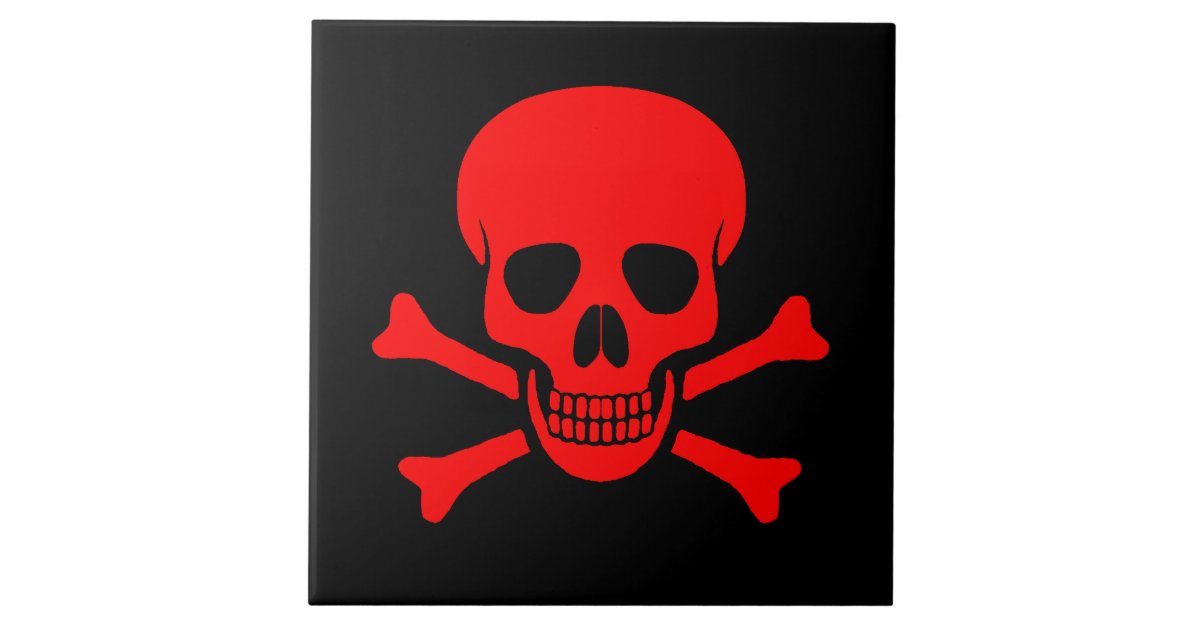 Red Skull & Crossbones Tile | Zazzle