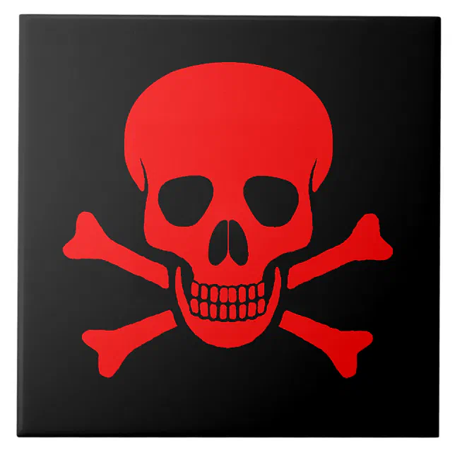 Red Skull & Crossbones Tile | Zazzle